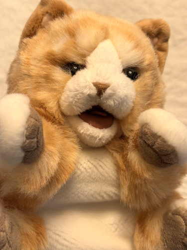 Folkmanis Orange Stripe Tabby Cat Kitten Hand Puppet Plush Realistic ...