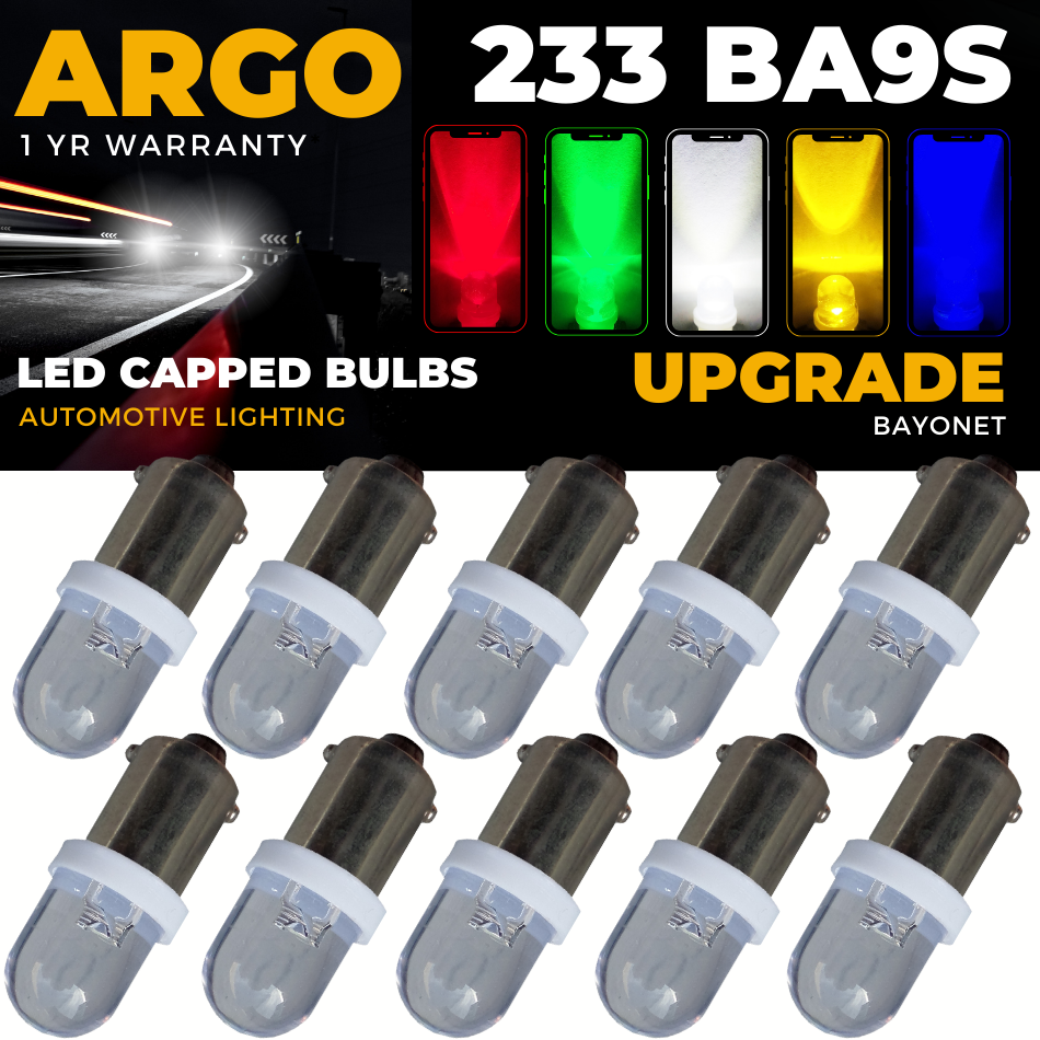 Ba9s T4w Side Light Led White 233 Car Interior Bright Red Green Amber ...