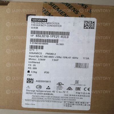 NEW Siemens Unopened 6SL3210-1PE21-4UL0 6SL3 210-1PE21-4UL0 | eBay