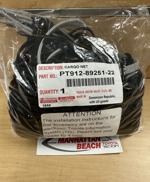 25 4RUNNER NON HYBRID CARGO NET ENVELOPE GENUINE TOYOTA ACCESSORY PT912 ...
