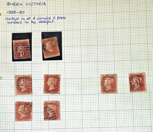 23-Queen Victoria GB postage stamps (inc rare 1d reds, 1d lilac + 2d ...