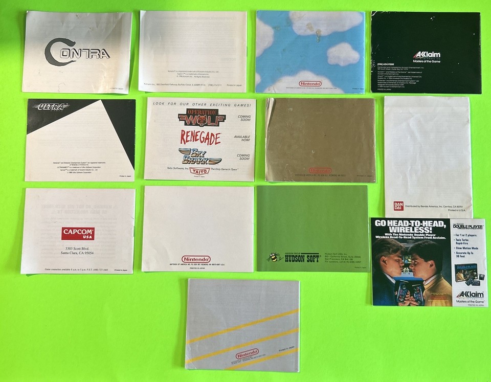 Various Lot Of NES Instruction Booklets /used zelda Mega Man Contra And ...