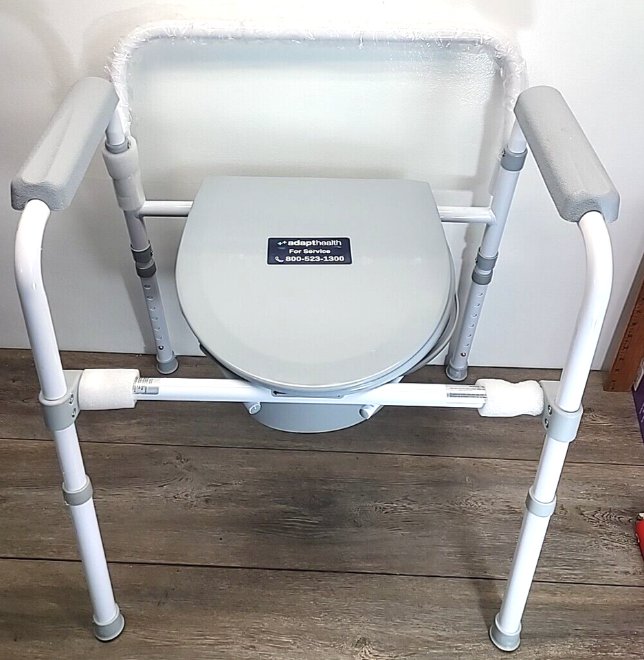Medline Portable Adjustable Aluminum Commode Elongated Bedside Toilet ...