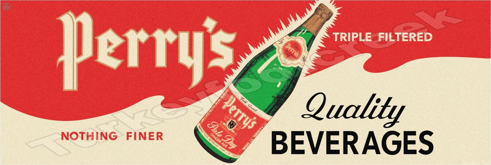 Perry's Quality Beverages 6" x 18" Metal Sign | eBay