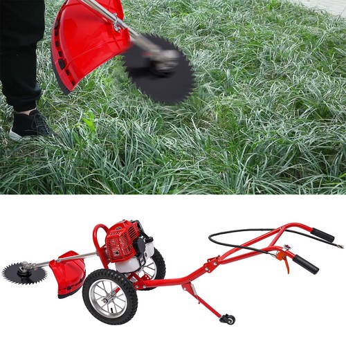 2-Stroke 49CC Gas Mower Grass Trimmer Brush Cutter Hand Push Weeding ...
