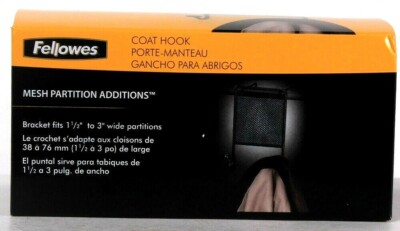 Fellowes Mesh Partition Additions Coat Hook Brackets Fit 1 1/2" To 3 ...