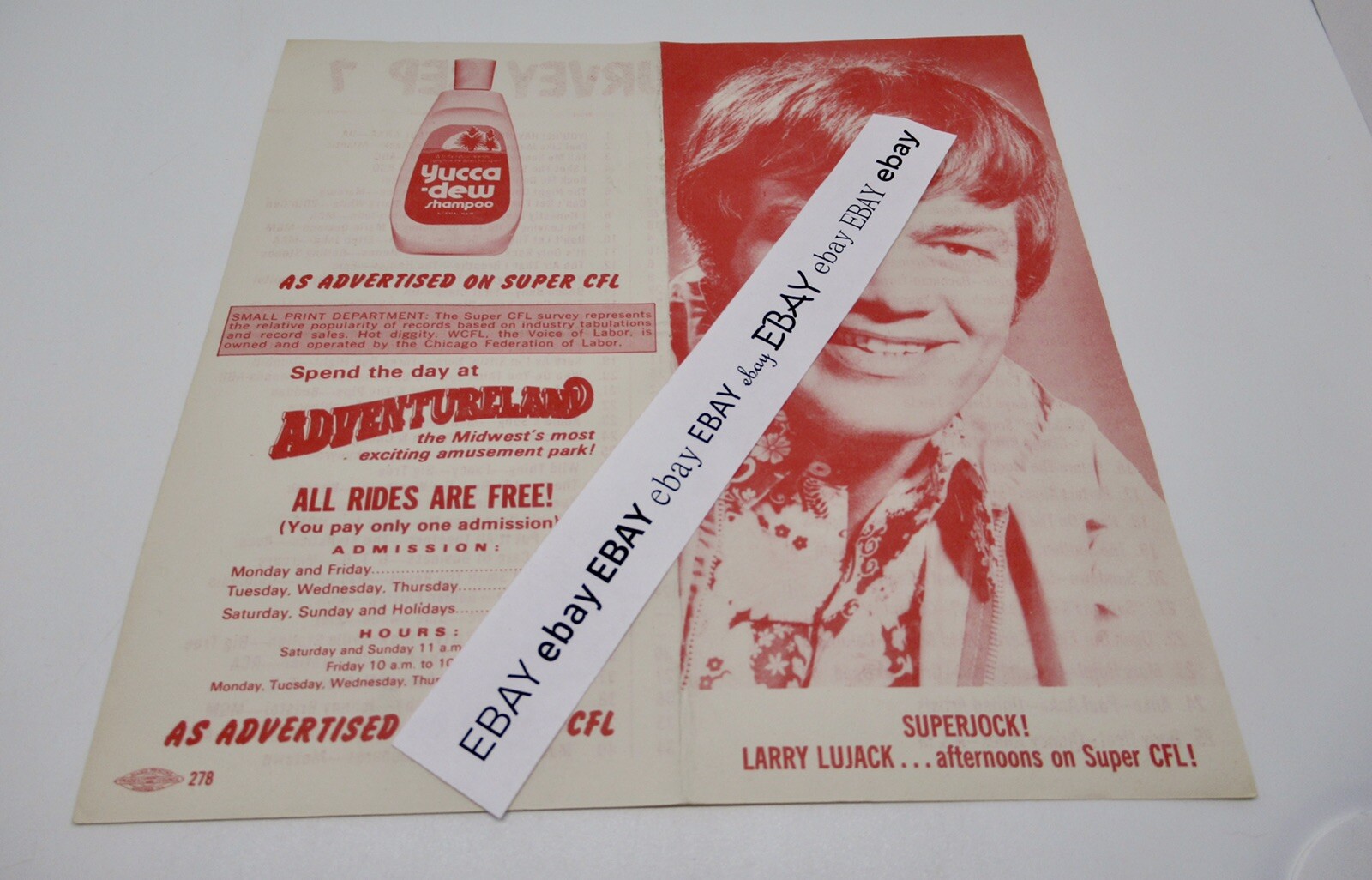 WCFL Super CFL Survey Chicago Sept 7,1974 Larry LuJack Promo AM Top 40 ...