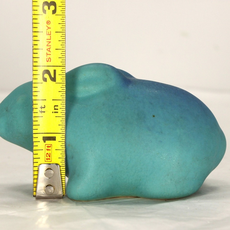 Vtg Van Briggle Pottery Rabbit Ming Blue Glaze Midcentury Bunny Point ...