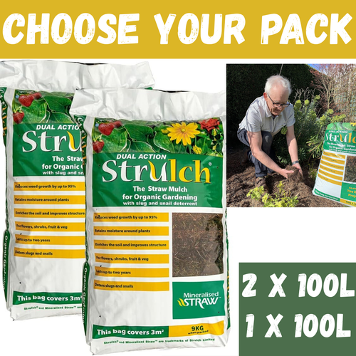Strulch Mineralised Straw Mulch 100L 9kg Bags Organic Garden Mulch ...