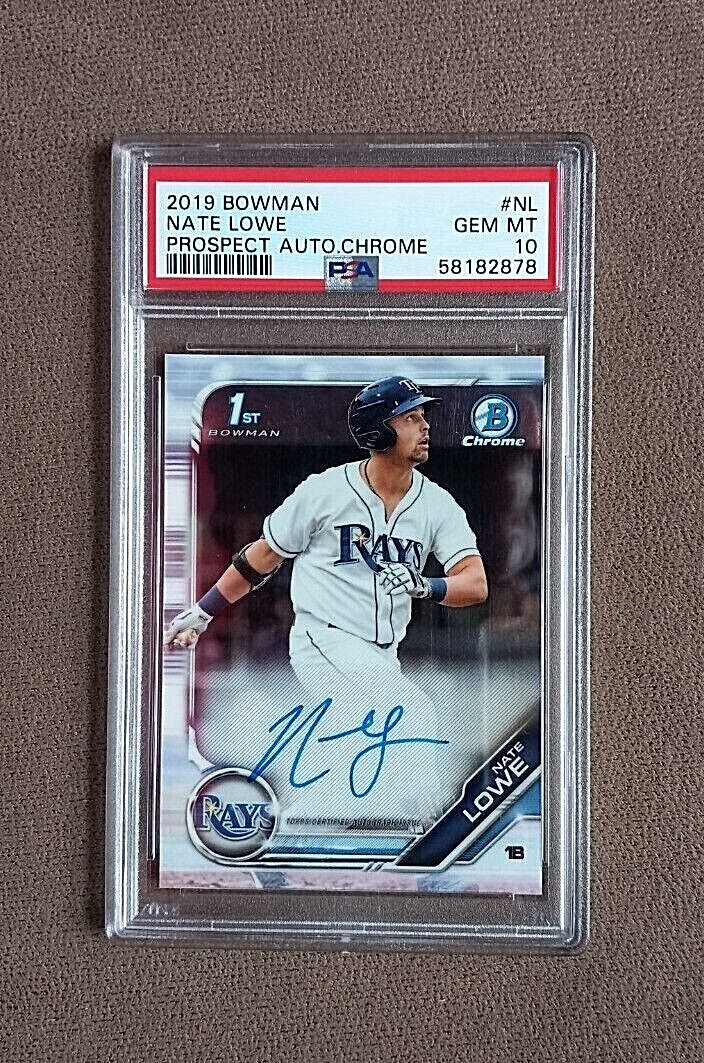 2019 1st Bowman Chrome Nate Nathaniel Lowe Auto Autograph CPA-NL PSA 10 ...