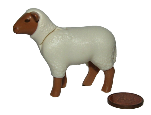 Playmobil Miniature Modern Big white sheep / belen animals zoo farm ...
