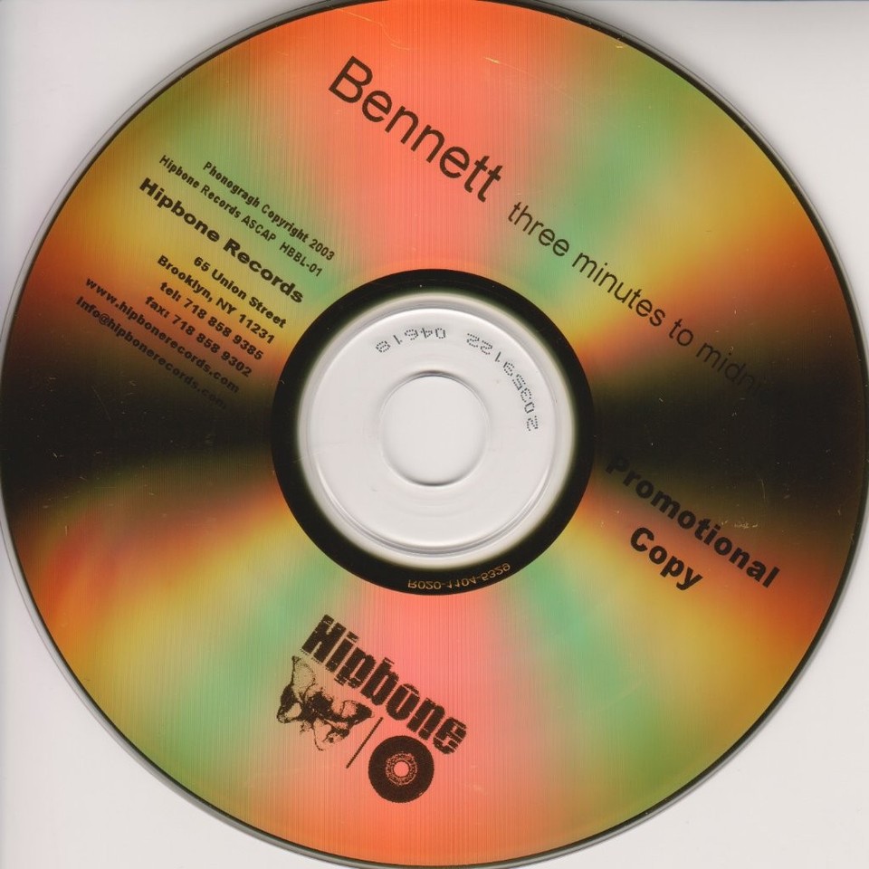 Bennett 3 Minutes To Midnight CDr USA Hipbone 2003 official CD-R Promo ...
