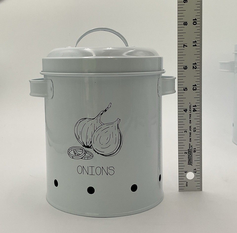 Gova Originals Metal Potato, Onion And Garlic Lidded Storage Bins | eBay