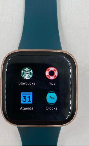 Fitbit Versa 2 Blue Green Strap Health Fitness Tracker Smartwatch w ...