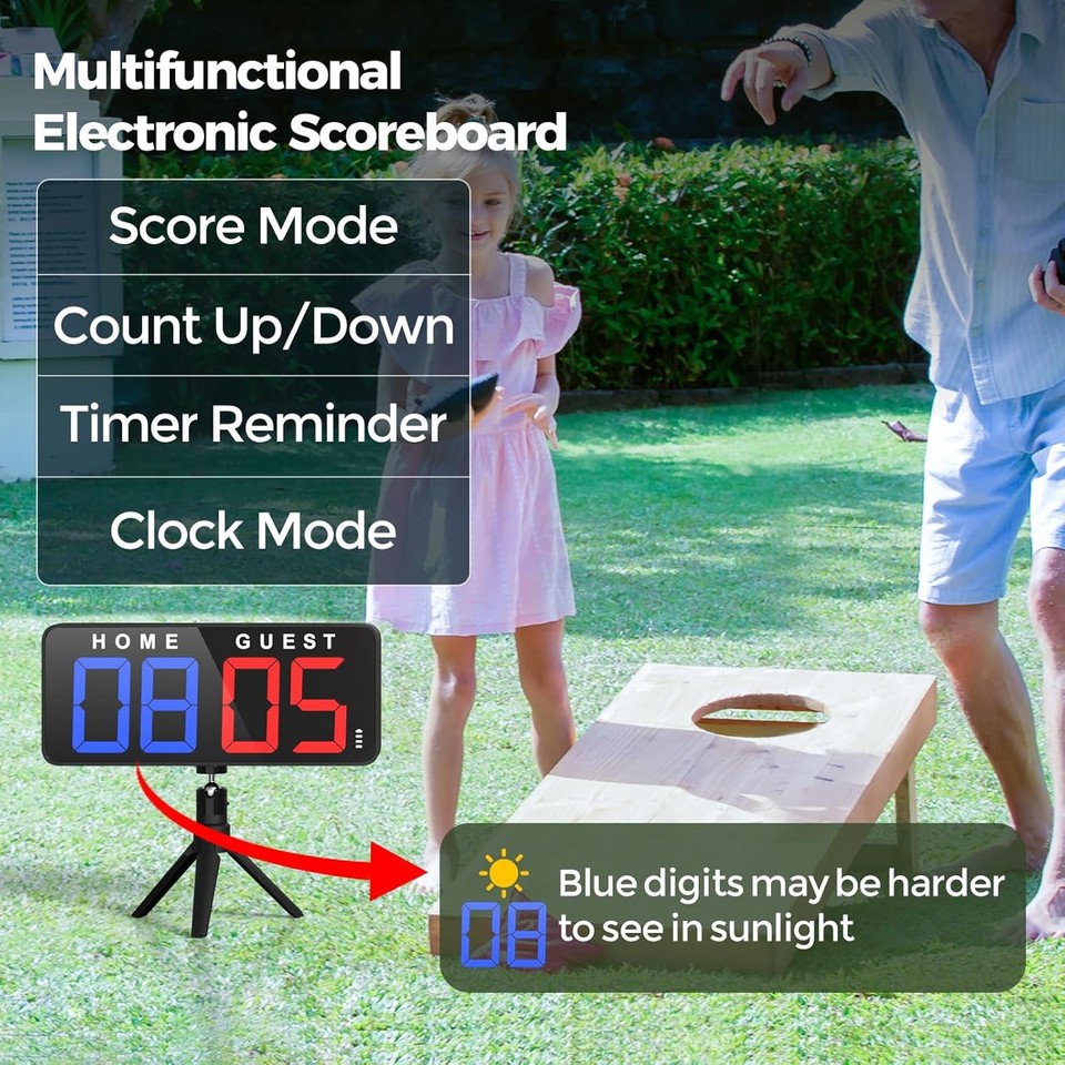 ANJANK 11’’ Large Digital LED Scoreboard Electronic Score Keeper Clock ...