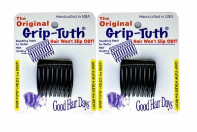 4 Combs x Good Hair Days Grip-Tuth® 1 1/2" Black Tuck combs Made in USA ...