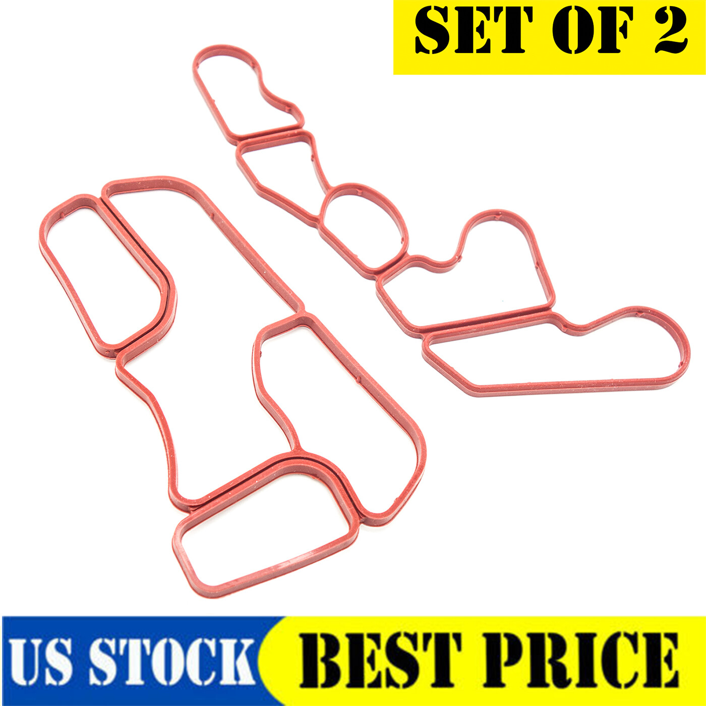 Set 2 Engine Oil Filter Housing & Oil Cooler Gasket for Mercedes-Benz ...
