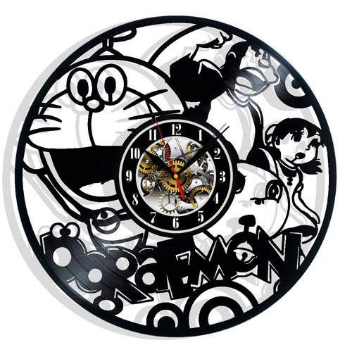 Doraemon Vinyl Wall Clock Gift Birthday Holiday Art Home Room Decor ...