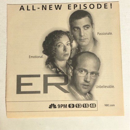 ER Vintage Tv Guide Print Ad George Clooney Anthony Edwards Alex ...
