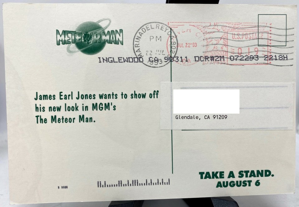 Vintage 1993 Meteor Man Movie Postcard Promo James Earl Jones Robert ...