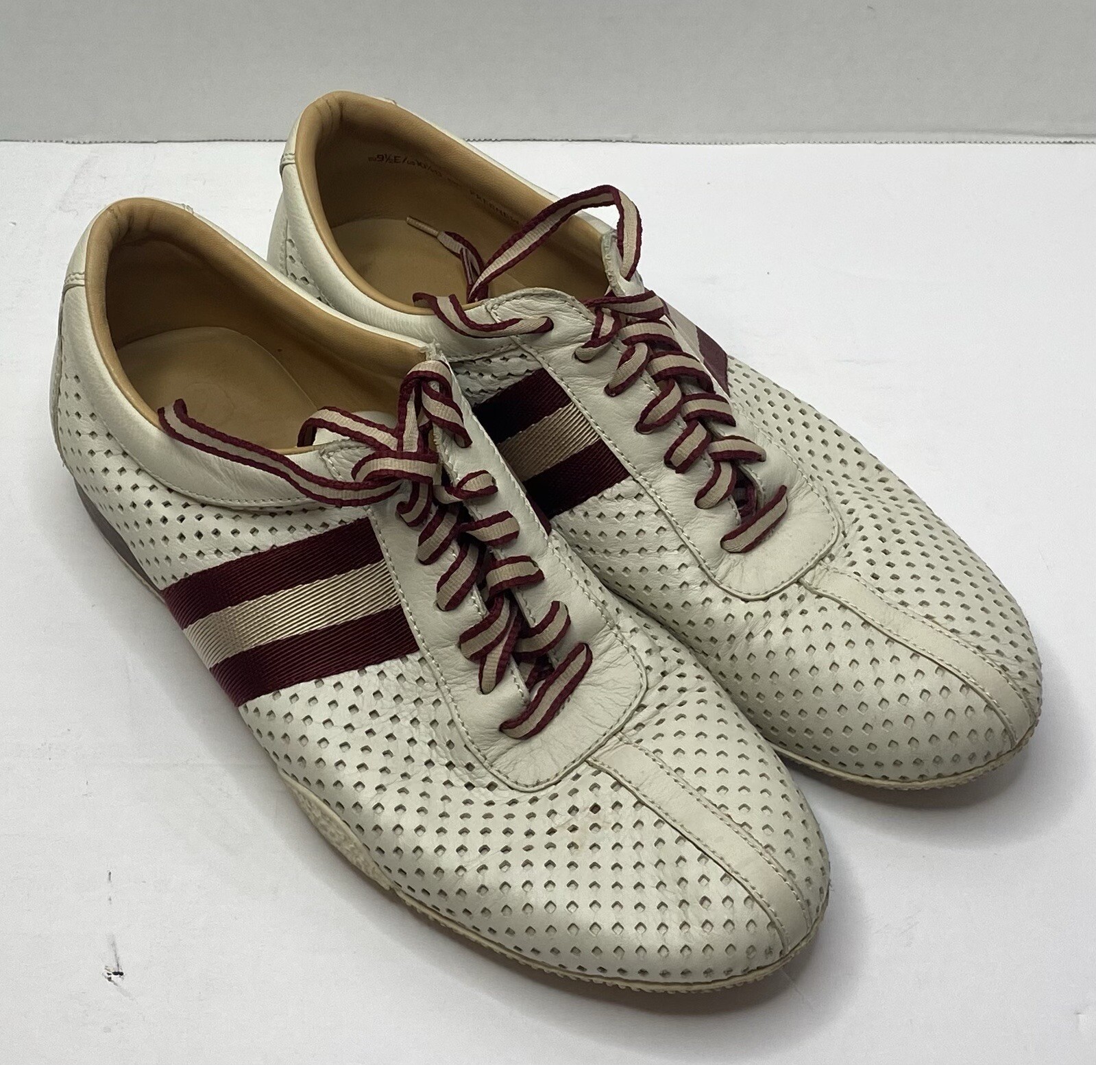 Bally FreeNew White Leather Sneakers Men's Size 8.5 |… - Gem