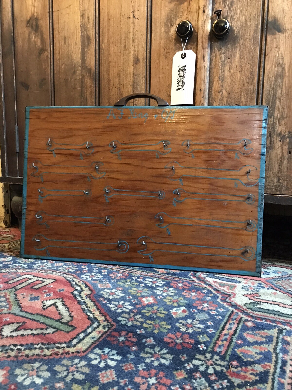 Vintage Mid 20th Century Mechanics Spanner Shadow Tool Board Rack Sign ...