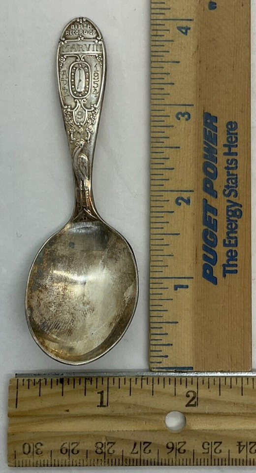 Vintage Birth Record Wm Roberts Baby Spoon April 9 1954 Marvin ...