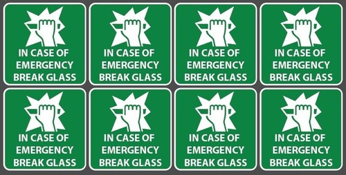 8pcs Break Glass Workplace Safety Sign OHS WHS 3m waterproof Vinyl ...