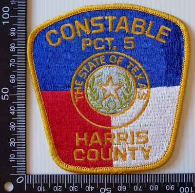 VINTAGE HARRIS COUNTY PRECINT 5 CONSTABLE EMBROIDERED PATCH CLOTH SEW ...