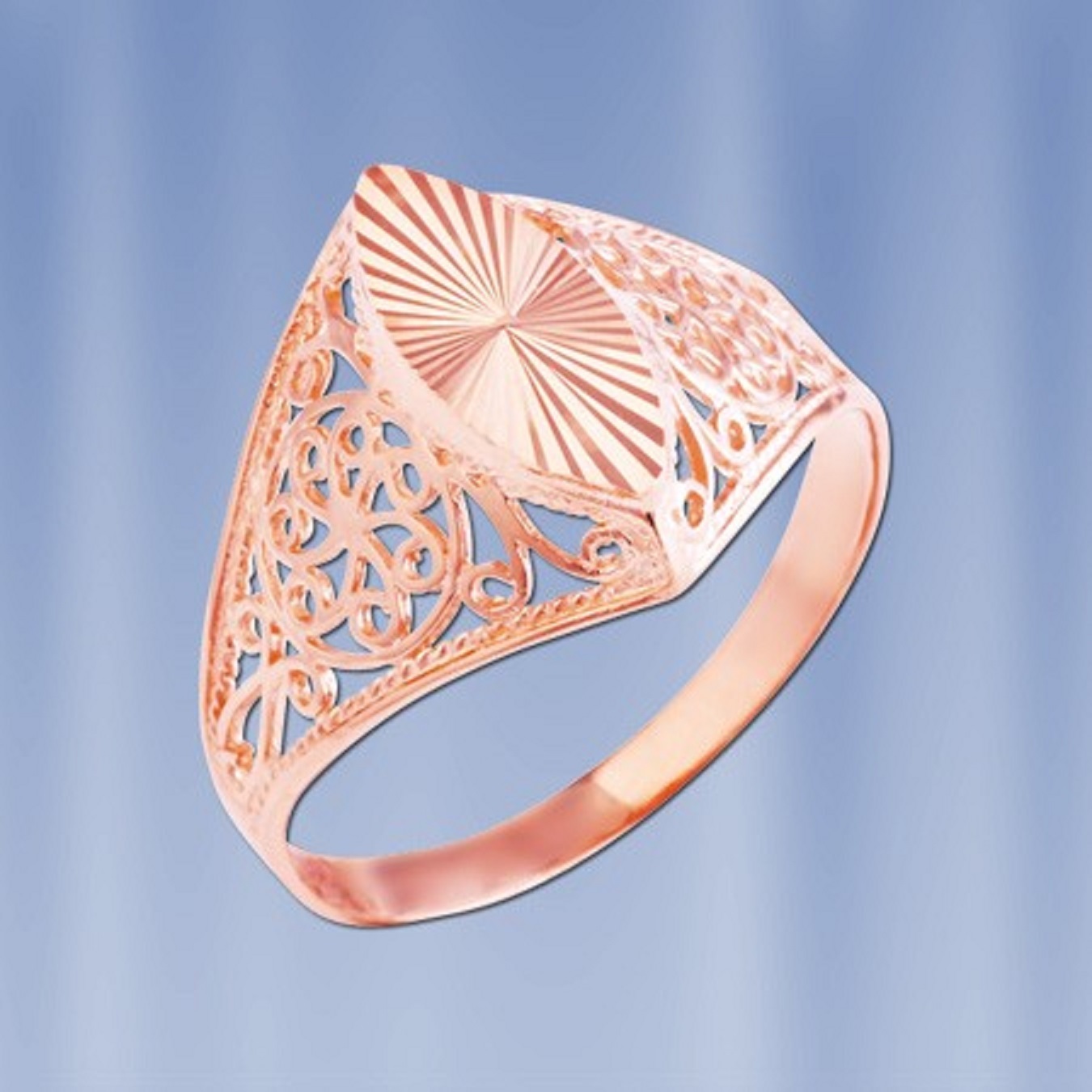 Rotgold Ring Rose Gold 585 Goldring Markis Vintage-Stil Glänzend NEU | eBay