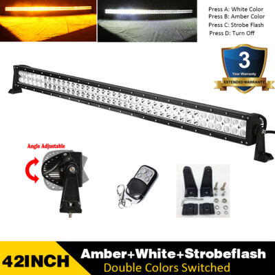 42" inch 480W Amber/white Led Light Bar Combo Driving Offroad Strobe ...