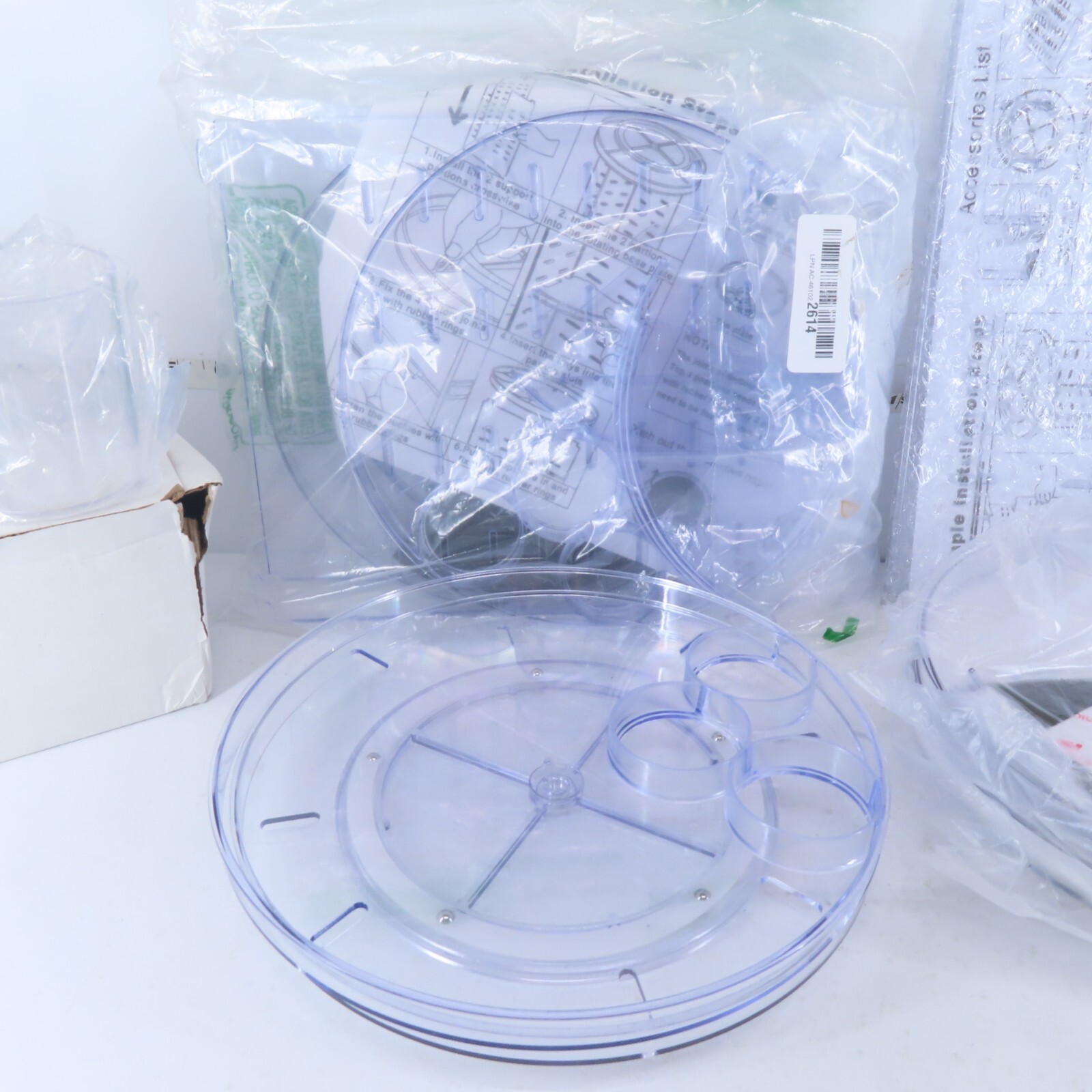 COSMETIC STORAGE BUNDLE 2 ROTATING ORGANIZERS & 2 ACRYLIC DESK HOLDERS ...