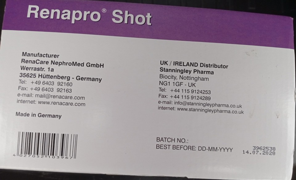 30 x 60ml Renapro protein shot 20g concentrate. WILD BERRY flavour ...