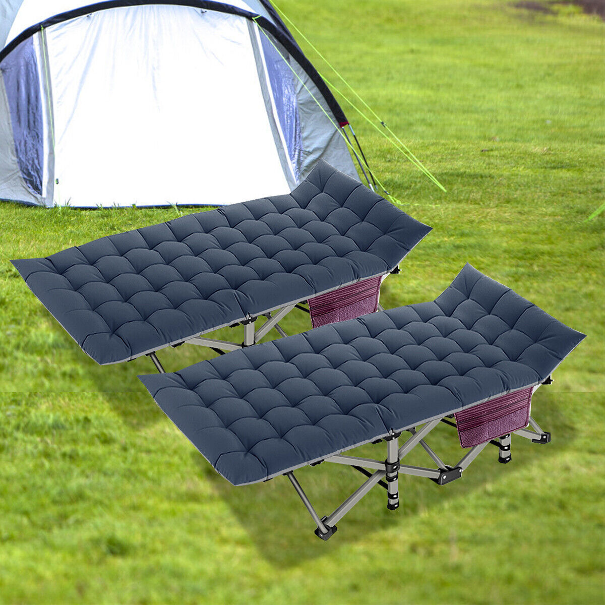 NAIZEA Adults Heavy Duty Portable 2 Pack Folding Cot Camping Cots ...
