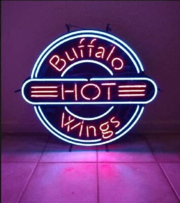 Hot Buffalo Wings Chicken Wings Neon Light Sign Lamp Display Wall Decor ...