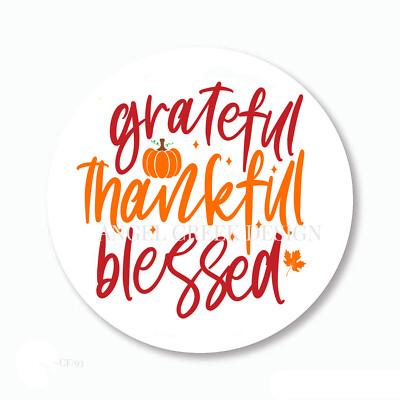 Grateful Thankful Blessed Scrapbook Stickers Thanksgiving Party Favors ...
