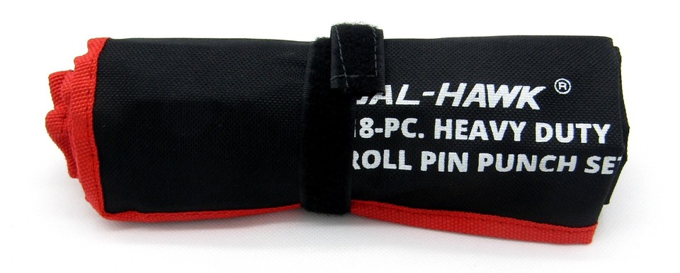 18pc FORGED STEEL ROLL PIN PUNCH SET in ROLL UP POUCH CASE RIFLE ...