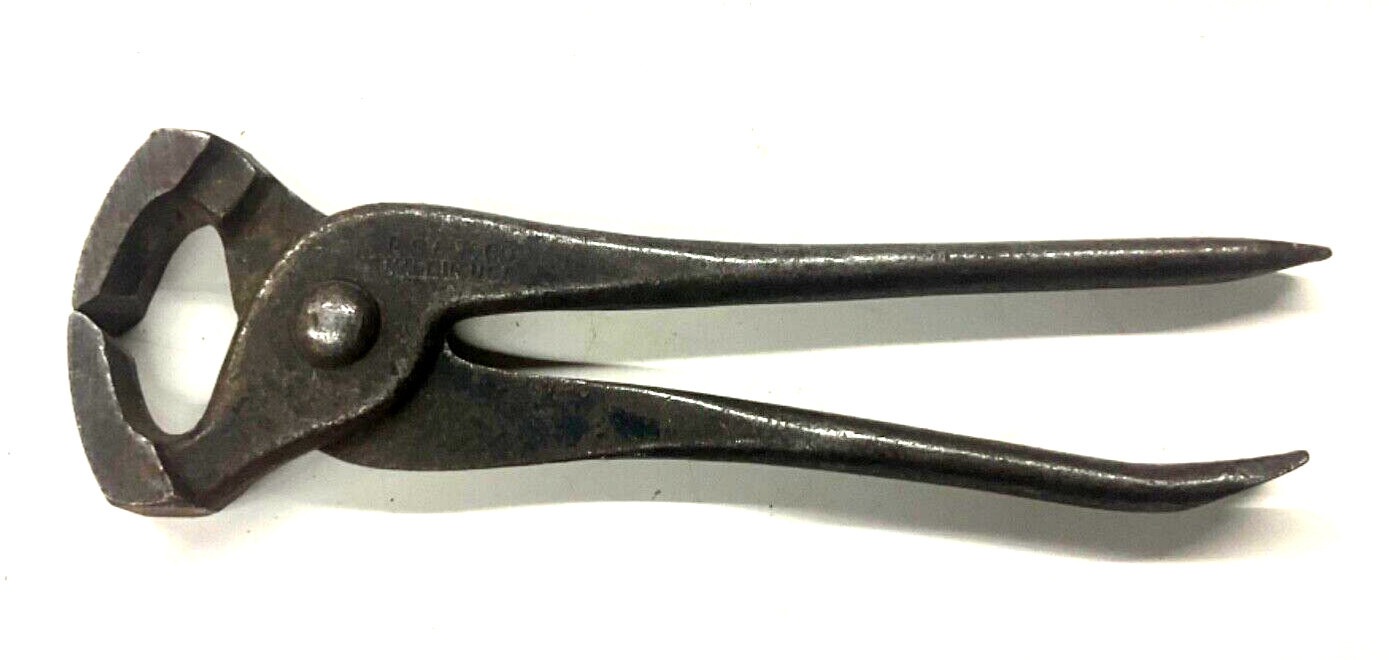 VINTAGE PS&W END NIPPER FARRIER CLAW NAIL PULLER PLIERS, USA, PECK STOW ...