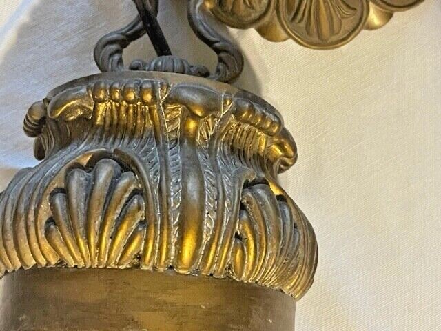 French Brass Art Deco Ceiling Light in the Muller Style with Bowl ...