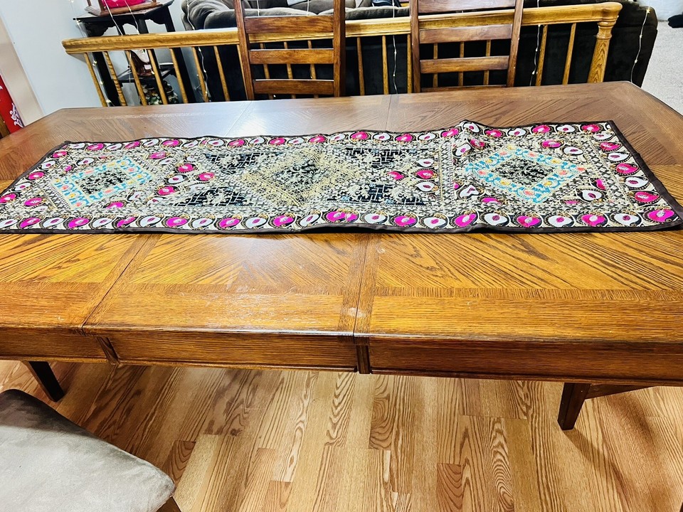 India Cotton Patchwork Dining Table Runner Embroidered Tapestry ...