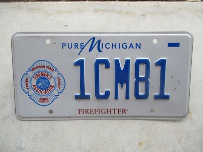 Michigan Firefighter license plate # 1CM81 | eBay