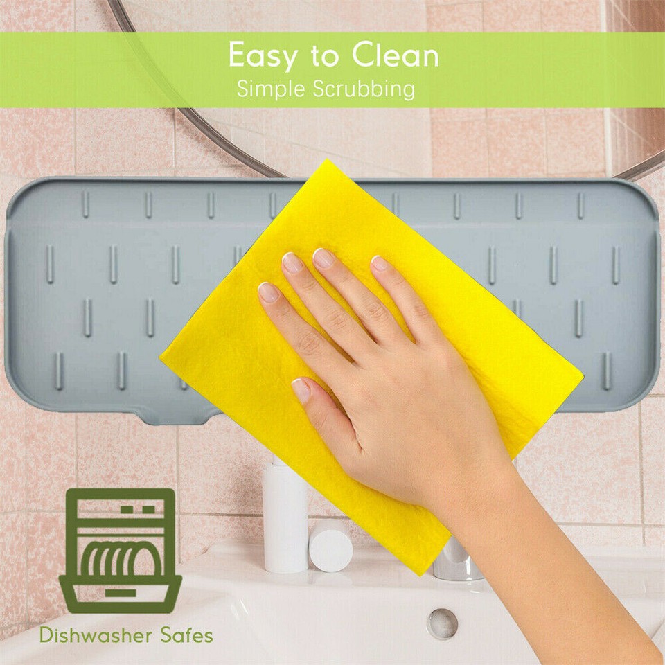 new SINK FAUCET MAT Kitchen Protector Splash Guard Silicone Drying Tray ...