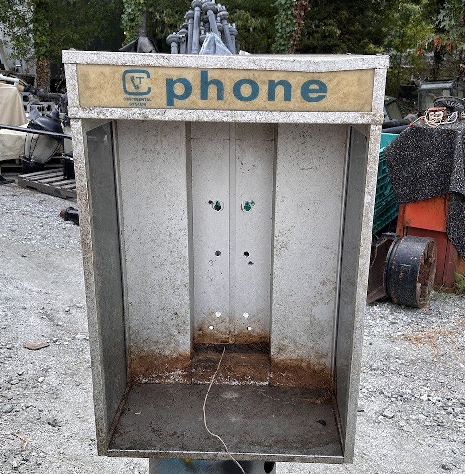 (1) Vintage ALUMINUM Pay Phone Booth Shroud Enclosure Payphone, Can ...