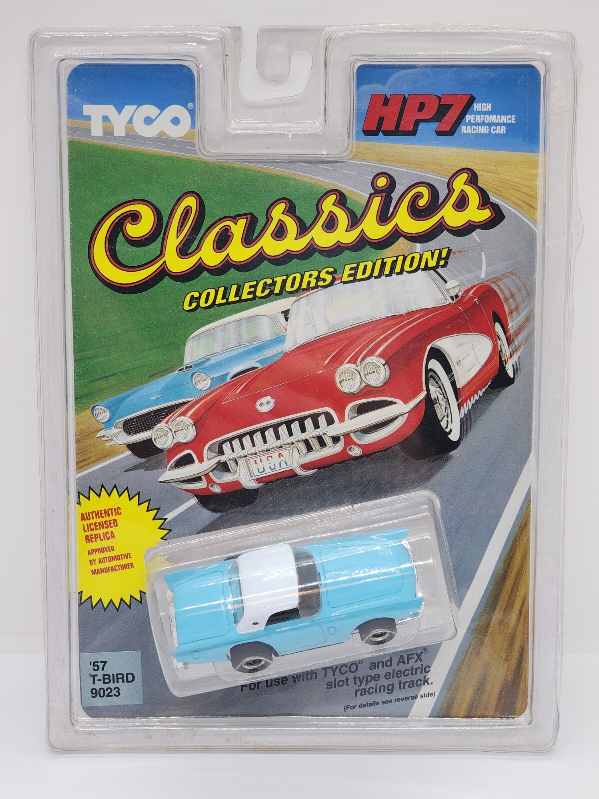 TYCO 1957 FORD THUNDERBIRD T-BIRD BABY BLUE SLOT CAR MINT SEALED CARD ...