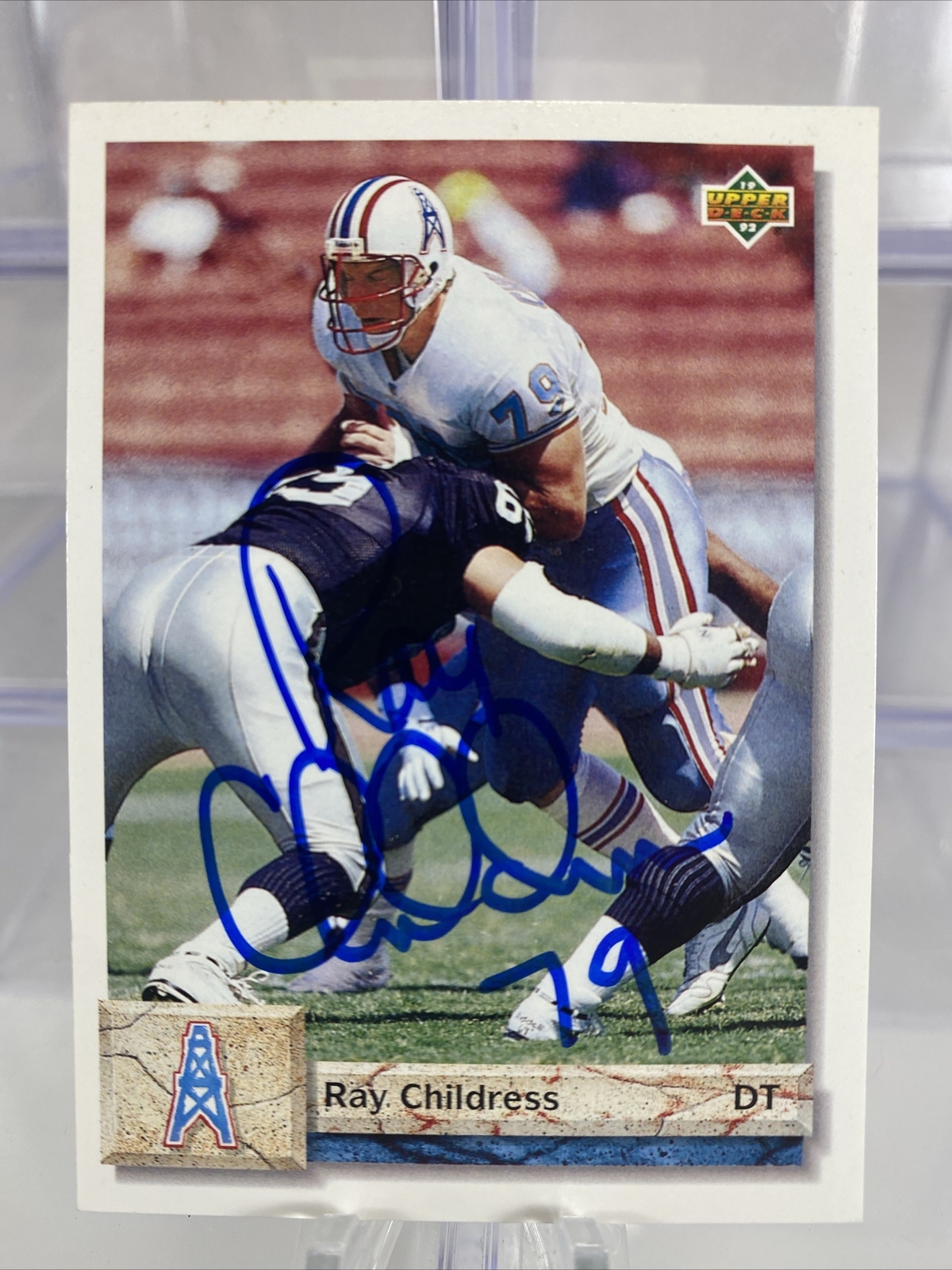 1992 Upper Deck RAY CHILDRESS Signed Autograph Houston Oilers Texas A&M ...