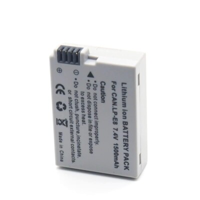 1 Pack LP-E8 Battery for Canon EOS Rebel T2i T3i T4i T5i DSLR Cameras ...