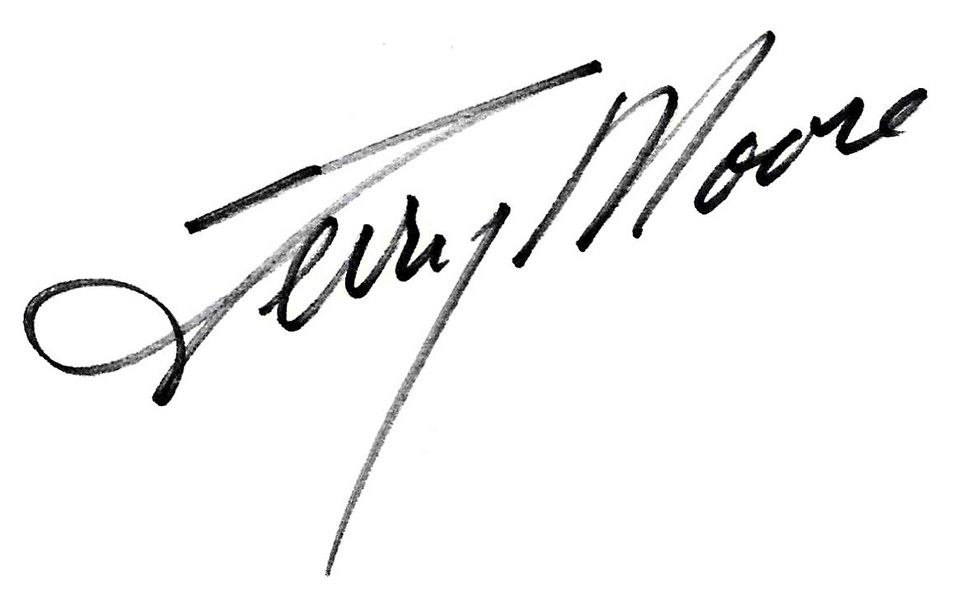 Moore, Terry: Autograph plus an 8"x10" photo / still – {c} Terry Moore ...