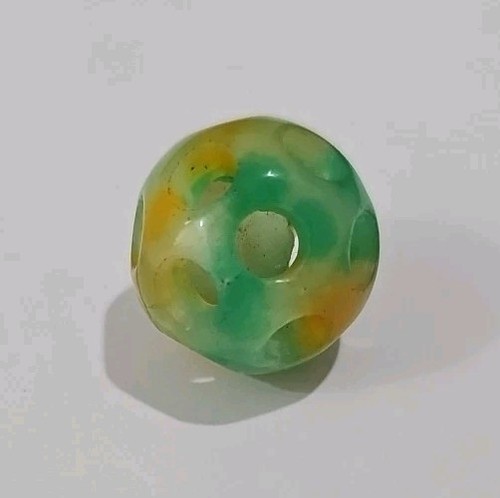 Chinese Jade Carved 2 Layer Puzzle Sphere Magic Ball Asian Multi Color ...