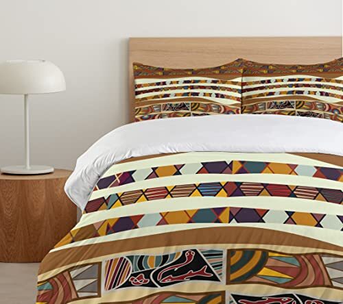 Tribal Duvet Cover Set, Traditional Folk Cultural Featured Trippy Twin ...