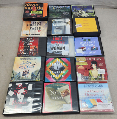 Lot Of 15 Audio Books CDs Thriller Mystery Fiction Novels Ex Library ...